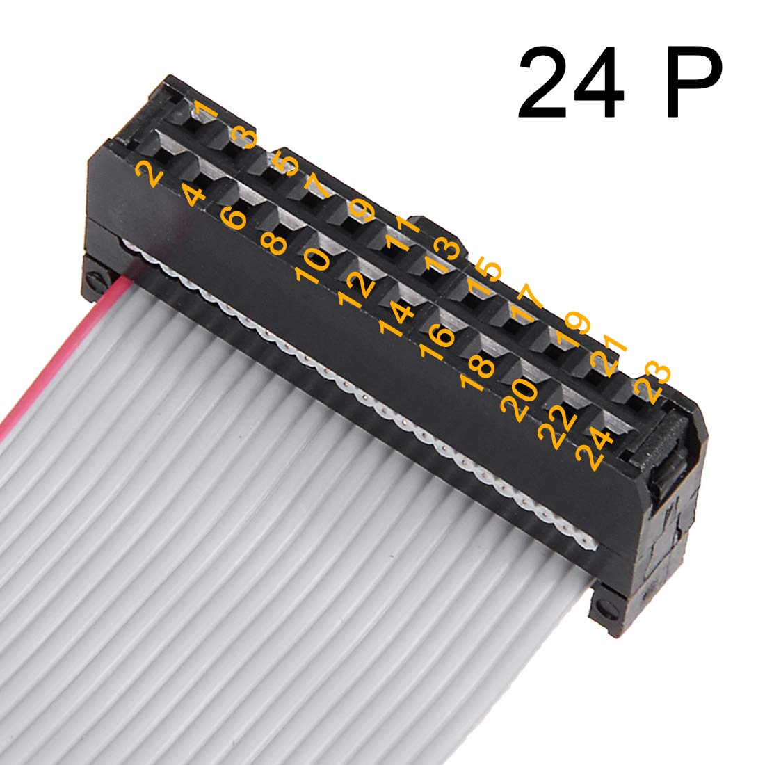 uxcell IDC 24 Pins Connector Flat Ribbon Cable Female Connector Length 30cm 2.54mm Pitch,5pcs