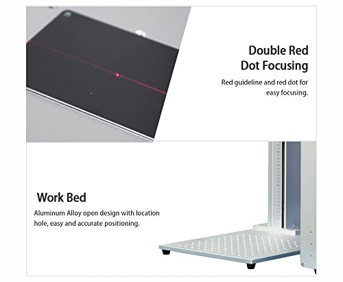 US Stock 50W JPT Fiber Laser Marking Machine Fiber Laser Engraver with 175×175mm Lens and D80 Rotary Axis