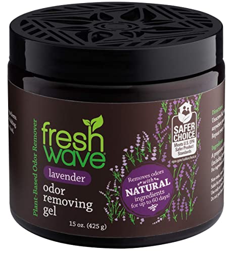 Fresh Wave Lavender Odor Removing Gel, 15 oz. | Odor Absorbers for Home | Safer Odor Relief | Natural Plant-Based Odor Eliminator | Every 15 oz. lasts 30-60 Days | For Cooking, Trash & Pets