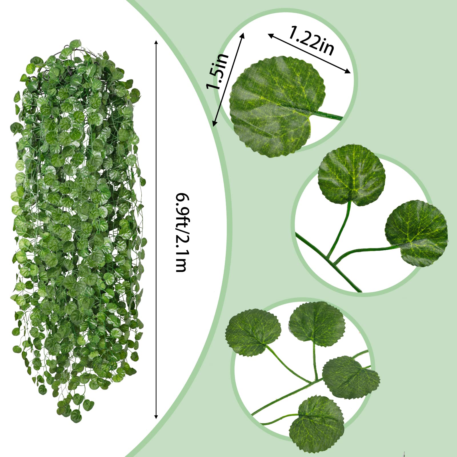COCOBOO 36pcs 245ft Artificial Greenery Garland Fake Vines Hanging Ivy Garland for Wedding Garden Swing Frame Outdoor Home Bedroom Decoration
