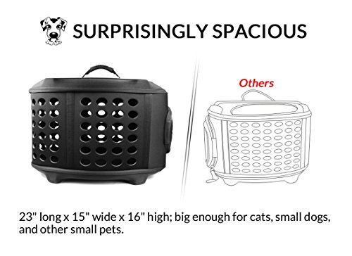 FRiEQ 23-Inch Large Hard Cover Pet Carrier - Pet Travel Kennel for Cats, Small Dogs & Rabbits