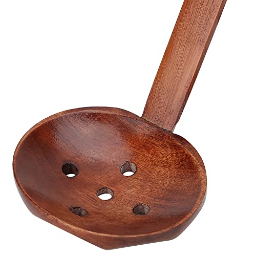 Actaday Cooking Utensils Long Handle Wood Spoon Tableware Set Noodles Soup Spoon with Slotted Spoon Kitchen Kitchenware Tool