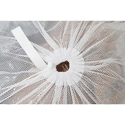 Large Mesh Drawstring Travel Laundry Bag Polyester White 1 Pack Durable,Reusable,Foldable,Heavy Duty Storage Hanging Apartment Commercial Wash Bag For Delicates Clothes,Dirty Garment,Socks,Blouse