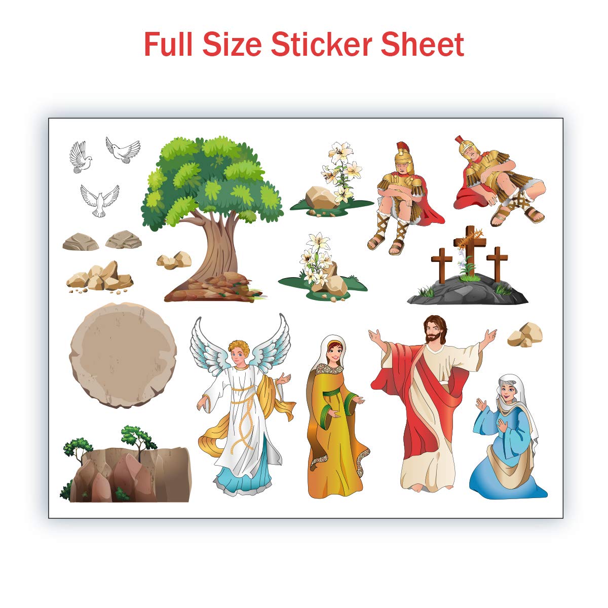 Colonel Pickles Novelties Resurrection Stickers - 12 Sets - Easter Crafts for Kids Bible Games & Stories - Christian Activities