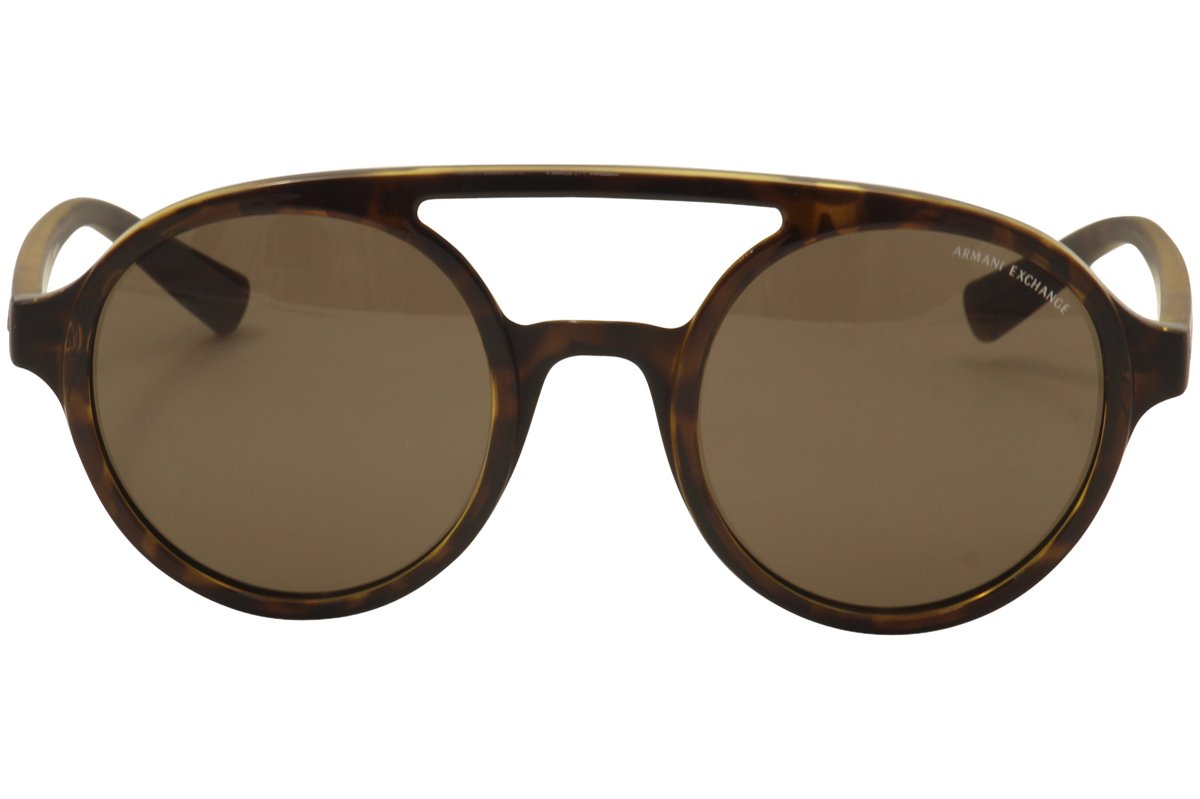 A|X Armani Exchange AX4060S Sunglasses 821373-50 - Matte Tortoise/Topaz Shiny Frame, Brown