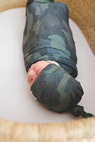 Large Premium Knit Baby Swaddle Receiving Blanket "Hunter" by Copper Pearl