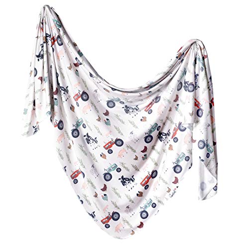 Large Premium Knit Baby Swaddle Receiving Blanket"Jo" by Copper Pearl