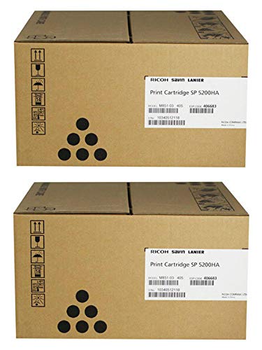Ricoh 406683 SP 5200, 5210 Black Toner Cartridge 2 Pack