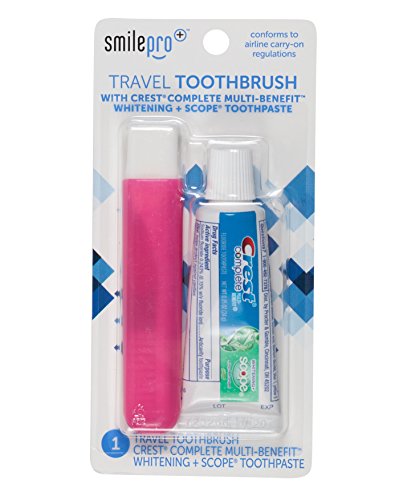 Dental Source Travel Toothbrush and Crest Toothpaste Kit, 3-pack