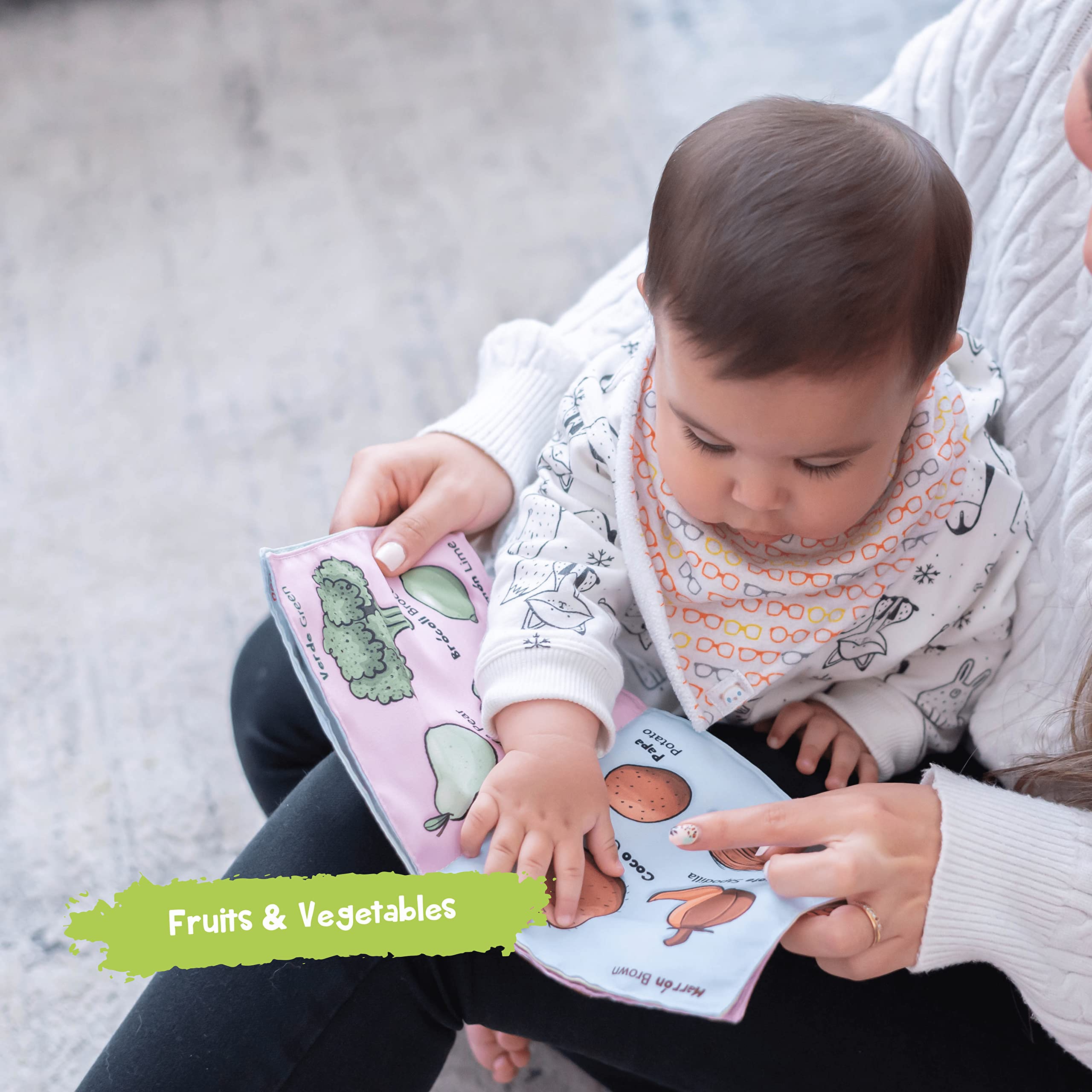Bilingual Books for Babies | 3 Cloth Book Set Written in Spanish and English | Early Learning Sensory Development for Babies | Crinkle Touch | High Contrast Infant Toys For Early Development