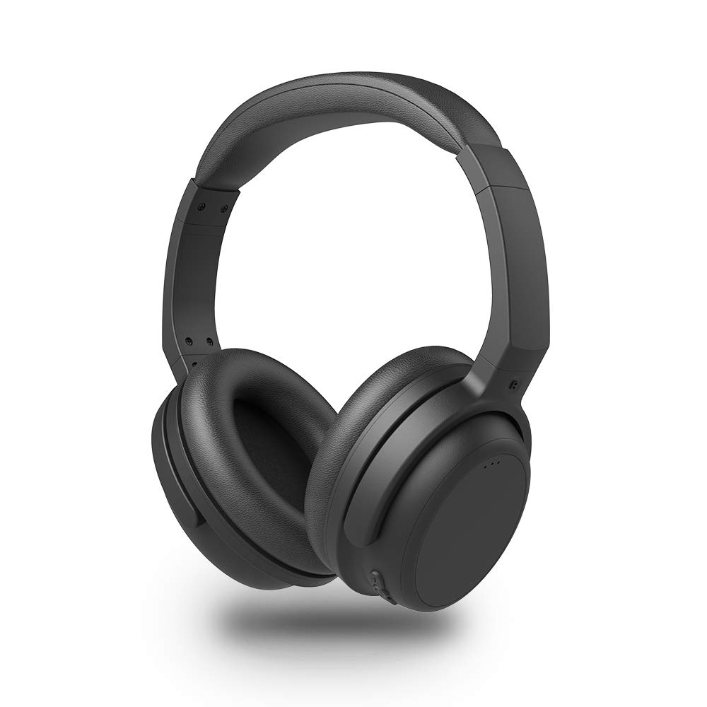AKSONIC Athlete Bluetooth Headphones Over Ear Headset aptX Low Latency Wireless with Mic, Dual Device Connection, Comfortable Protein Leather Earpads Works with Metal Detector