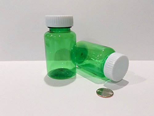 Preferred Vials-Plastic Medical Screw-Top Packer Bottles Wide Mouth Jars Clear Green 5 Ounce 40 Dram Size Package of 25 Units
