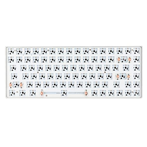84 Key Gaming Keyboards, RGB Backlight Wireless Mechanical Keyboard DIY Kit with 5 Pin Shaft 3 Pin Shaft, USB Type C Hotswap Keyboard Kit and Custom Gaming Keyboard for Window PC Gamers(Silver White)