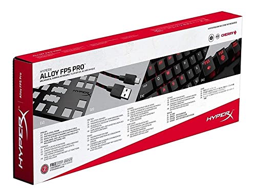 HyperX Alloy FPS Pro - USB Tenkeyless Mechanical Gaming Keyboard - 87-Key, Ultra-Compact Form Factor - Clicky - Cherry MX Blue - Red LED Backlit (HX-KB4BL1-US/WW)