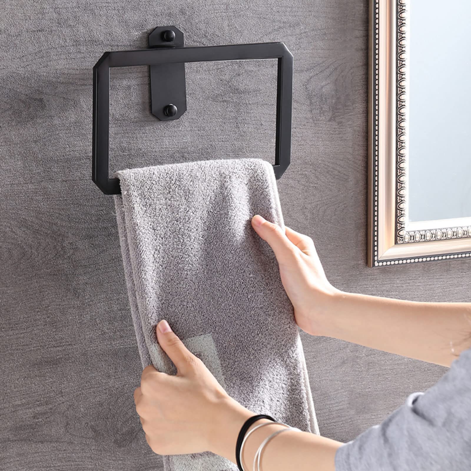 8Piece Matte Black Bathroom Hardware Set, 24inch Bathroom Towel bar+Towel Ring+Toilet Paper Holder+ Robe Towel Hook,Bathroom Accessory Set Matte Black Wall Mounted