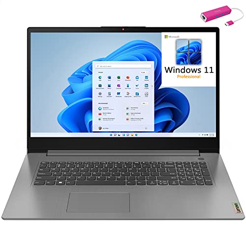 Lenovo 2023 IdeaPad 3 17 17.3" FHD Business Laptop, Hexa-Core AMD Ryzen 5 5625U (Beat i5-1235U), 24GB DDR4 RAM, 2TB PCIe SSD, WiFi 6, Fingerprint Reader, Bluetooth, Windows 11 Pro, iPuzzl Type-C HUB