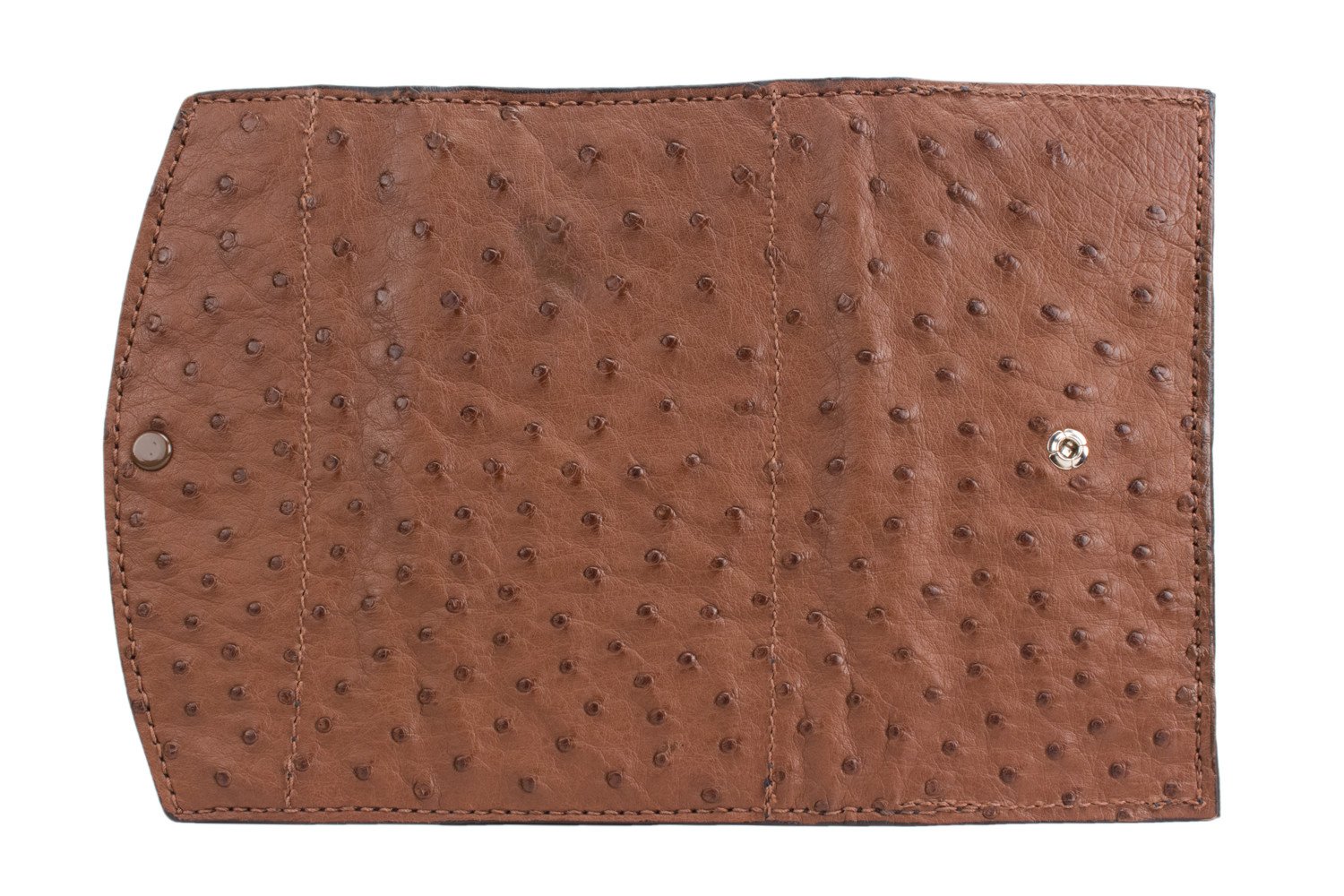 Brown Genuine Ostrich Leather Clutch Wallet Handmade