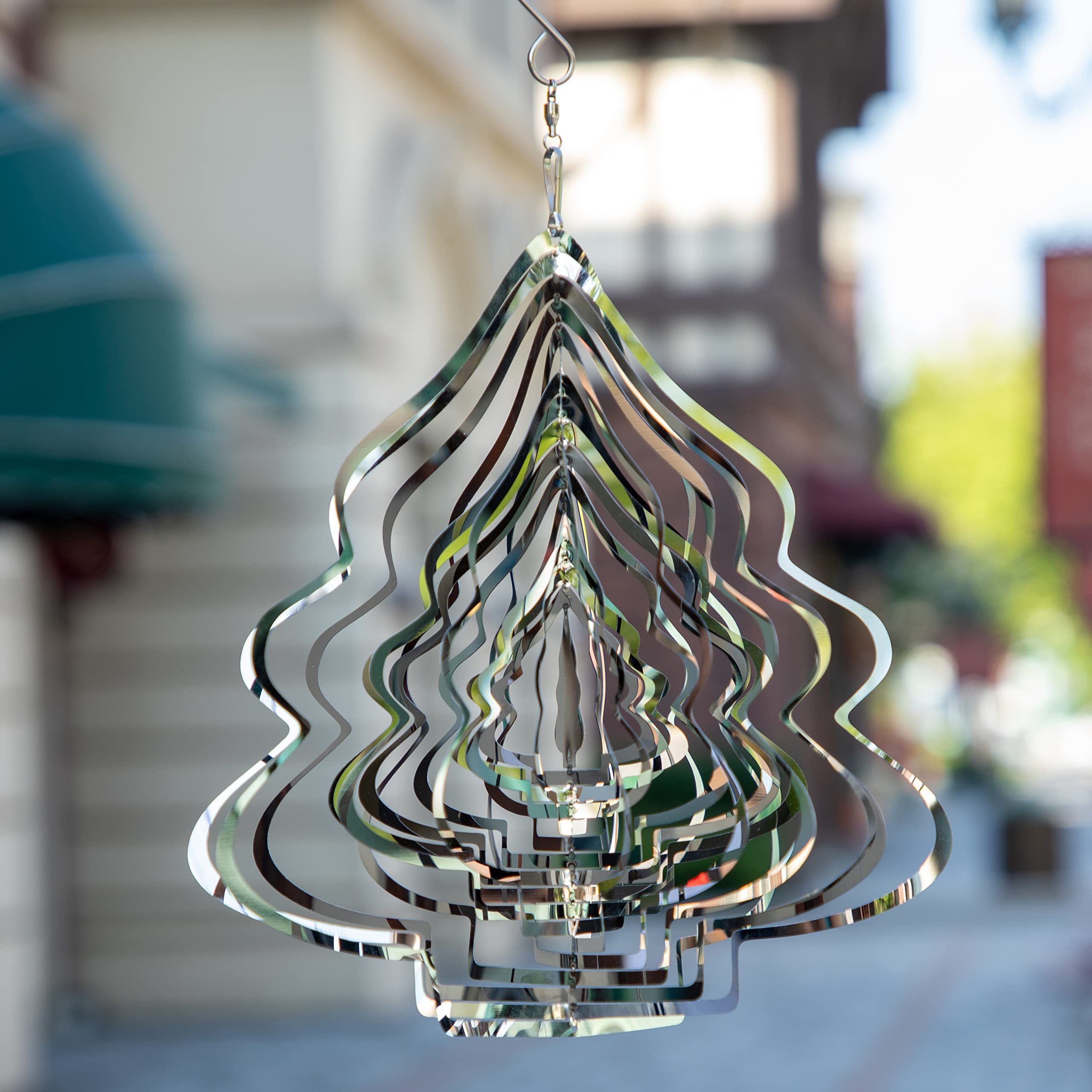 Blueyets Wind Spinner Hanging Outdoor Garden Sculpture & Statues Sun Catcher Reflect Light for Home 3D Metal Crafts Ornaments Decoration Kinetic Art Outside Decor Gift Ideas for Women, Tree Shape