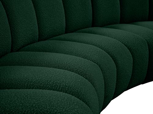 Meridian Furniture 643Green-2PC Infinity Collection Modern | Contemporary Upholstered 2pc Modular Sectional with Luxurious Deep Channel Tufting, Green, 83" W x 41" D x 32.5" H