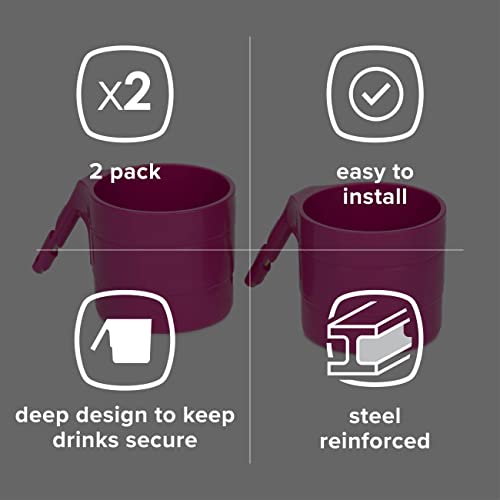 Diono Car Seat Cup Holders for Radian, Everett and Rainier Car Seats, Pack of 2 Cup Holders, Purple Plum