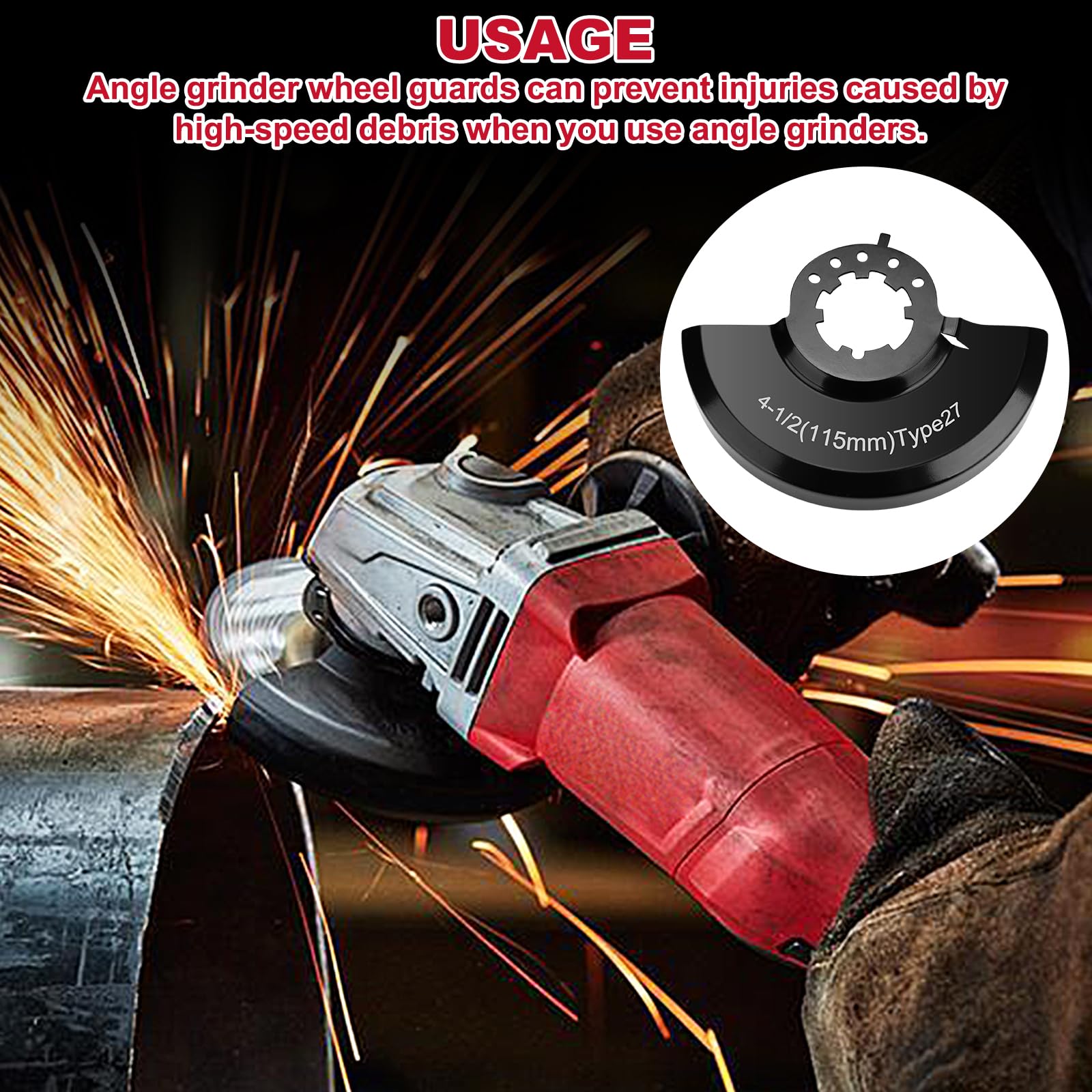 Angle Grinder Wheel Guard 43-54-0155 Fits for Milwaukee 6130-33 Small Angle Grinder 4-1/2" T27