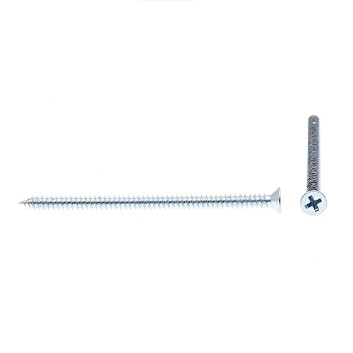 Prime-Line 9016871 Sheet Metal Screw, Self-Tapping, Flat Head Phillips, #8 X 3 in, Zinc Plated Steel, Pack of 100