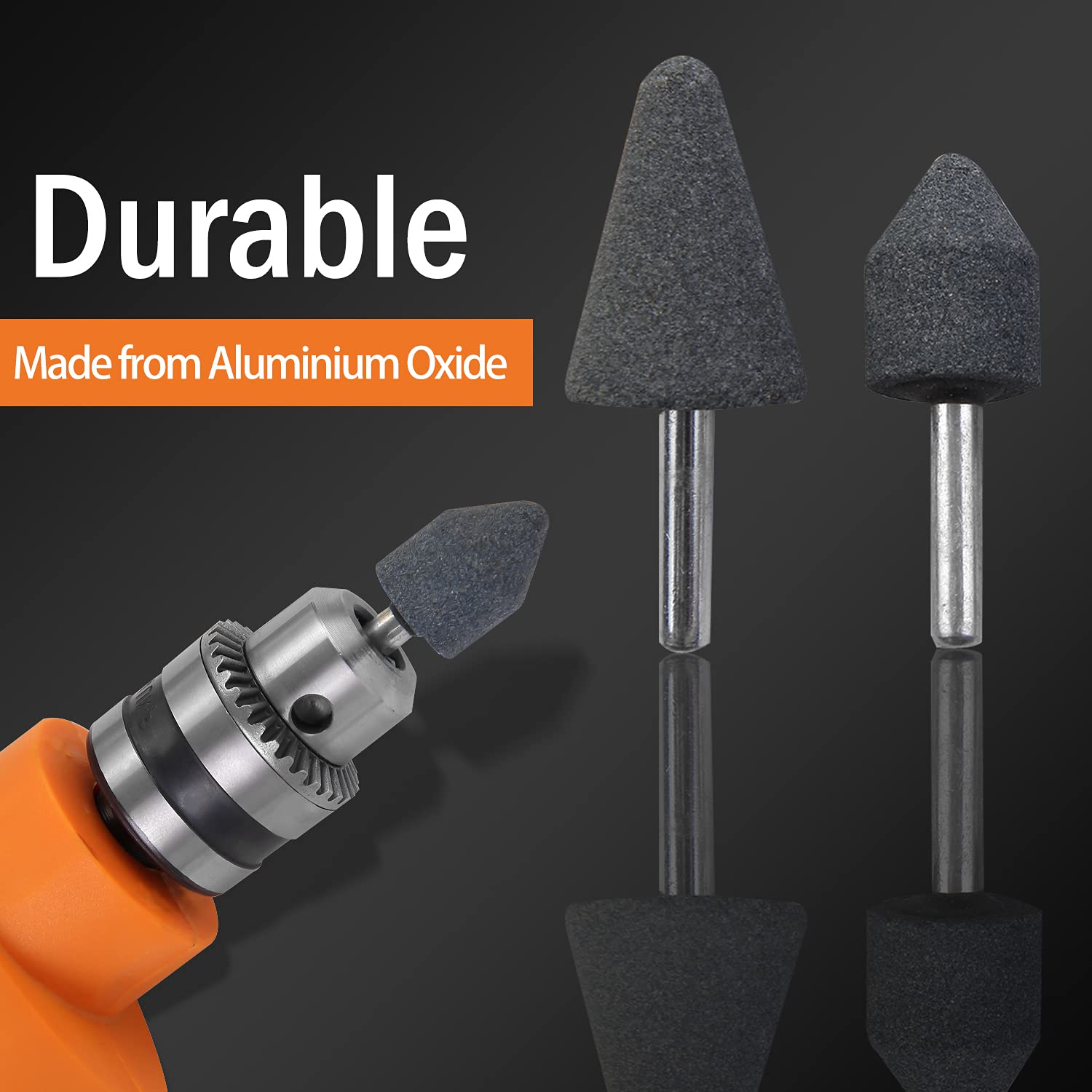 KSEIBI 689050 Grinding Stone Set of 5 Pc Stone Rotary Grinding Bits with 1/4 Inch Shank