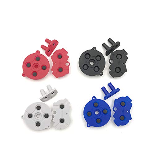 Colorful Conductive Rubber Pad Buttons A-B D-pad for GBA Gameboy Advance Silicone Start Select Keypad (Red)