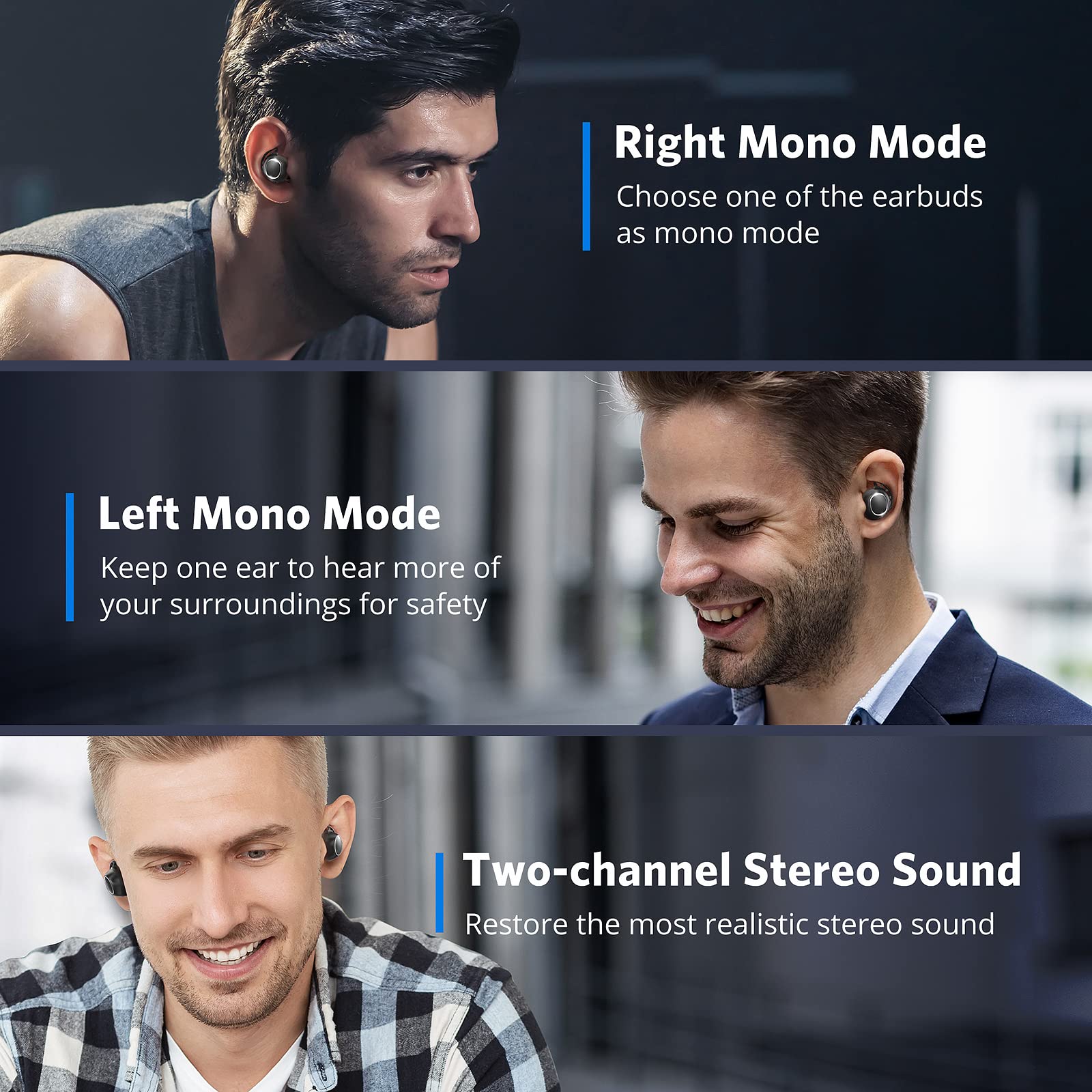 AMINY Bluetooth 5.3 Headphones True Wireless Earbuds 25H Playback1