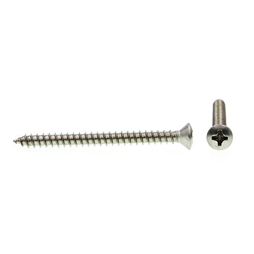 Prime-Line 9023044 Sheet Metal Screw, Self-Tapping, Oval Head Phillips, #8 X 2 in, Grade 18-8 Stainless Steel, Pack of 25