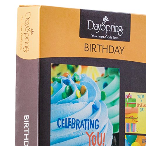 DaySpring - Inspirational Boxed Cards - Birthday - Cupcakes - 62991,Multi Color