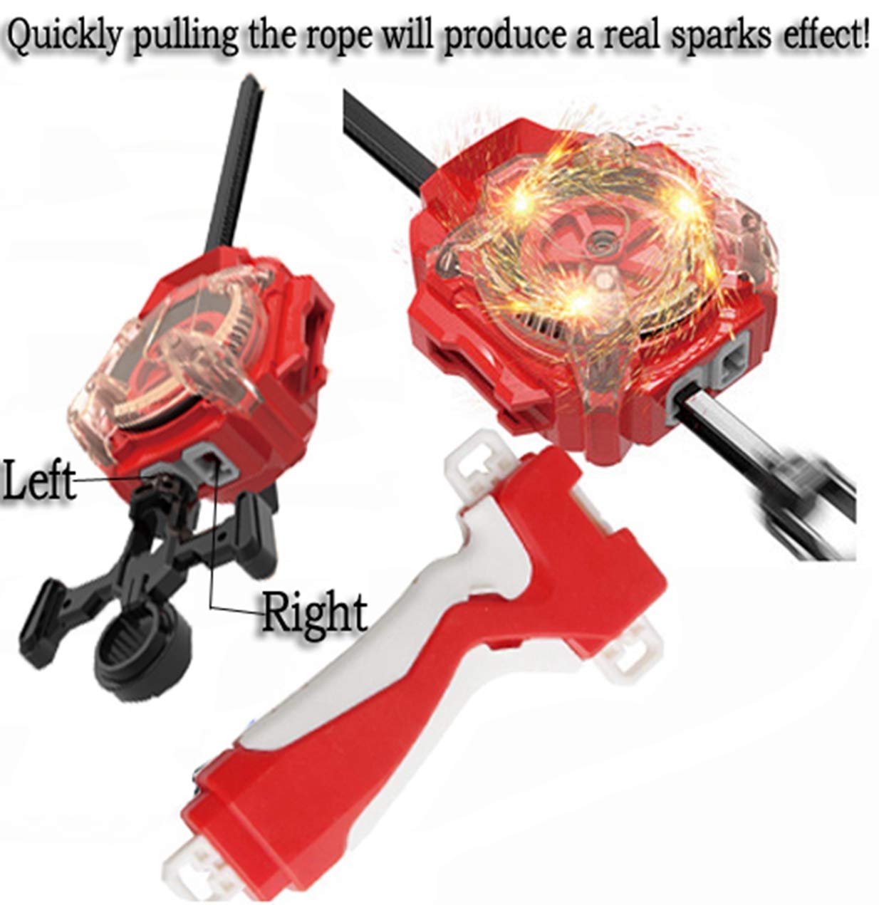 Combat Gyro LR Sparking Launcher Grip Starter Set Bey Burst Evolution Blades God Bey Super King Booster B-163 Brave Valkyrie.Ev' 2A Attack Gyro Bay Gaming Tops Spinning Toys Gift for Boys Kids