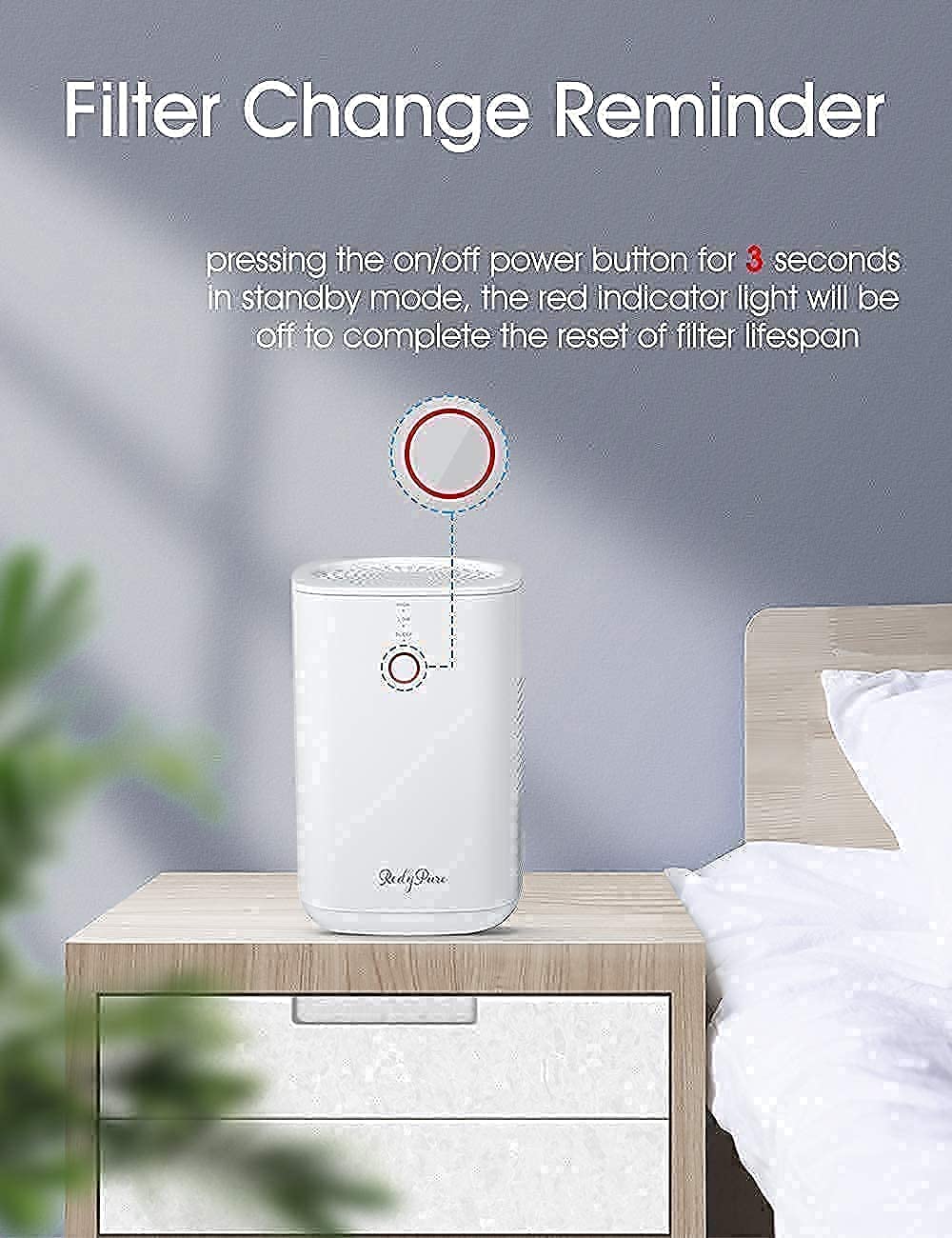Combo Pack of RedyPure JR6 Desktop Air Purifier and Replacement Filters, H13 True HEPA, and Activated Carbon Air Filters