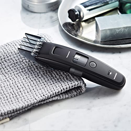 Panasonic Long Beard Trimmer for Men, 58 Length Settings and 4 Attachments for Cutting and Detailing, Cordless or Corded Operation – ER-GB96-K (Black)