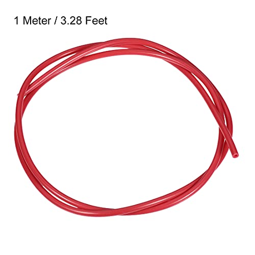 uxcell 2pcs PTFE Tube Fit Filament 1.75 for 3D Printer High Temperature Tubing 3.28Ft 2mmIDx4mmOD Red