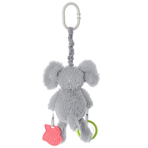 Apricot Lamb Baby Stroller or Car Seat Activity and Teething Toy, Features Plush Elephant Character, Gentle Rattle Sound & Soft Teether, 8.5 Inches