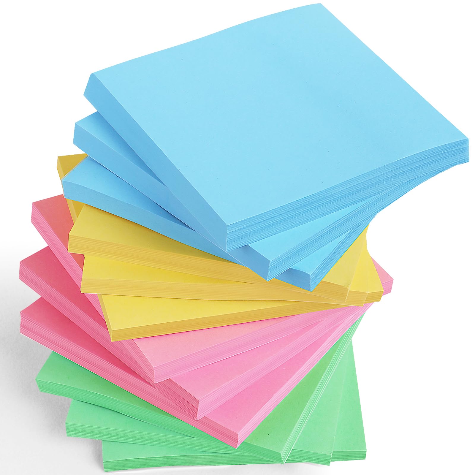 8 Packs Colored Sticky Notes, 3"x3" Self-Stick Pads with 640 Sheets in Total, 80 Sheets/Pack, Perfect for Office, Home, School, Meetings