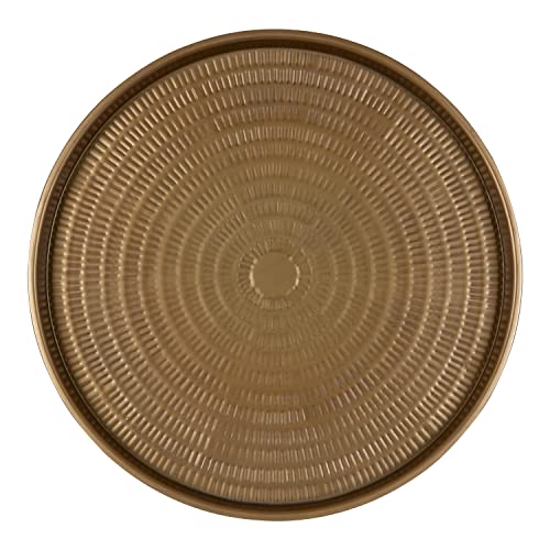 Kate and Laurel Mahdavi Boho-Chic Hammered Metal Tray Coffee Table, Dark Gold