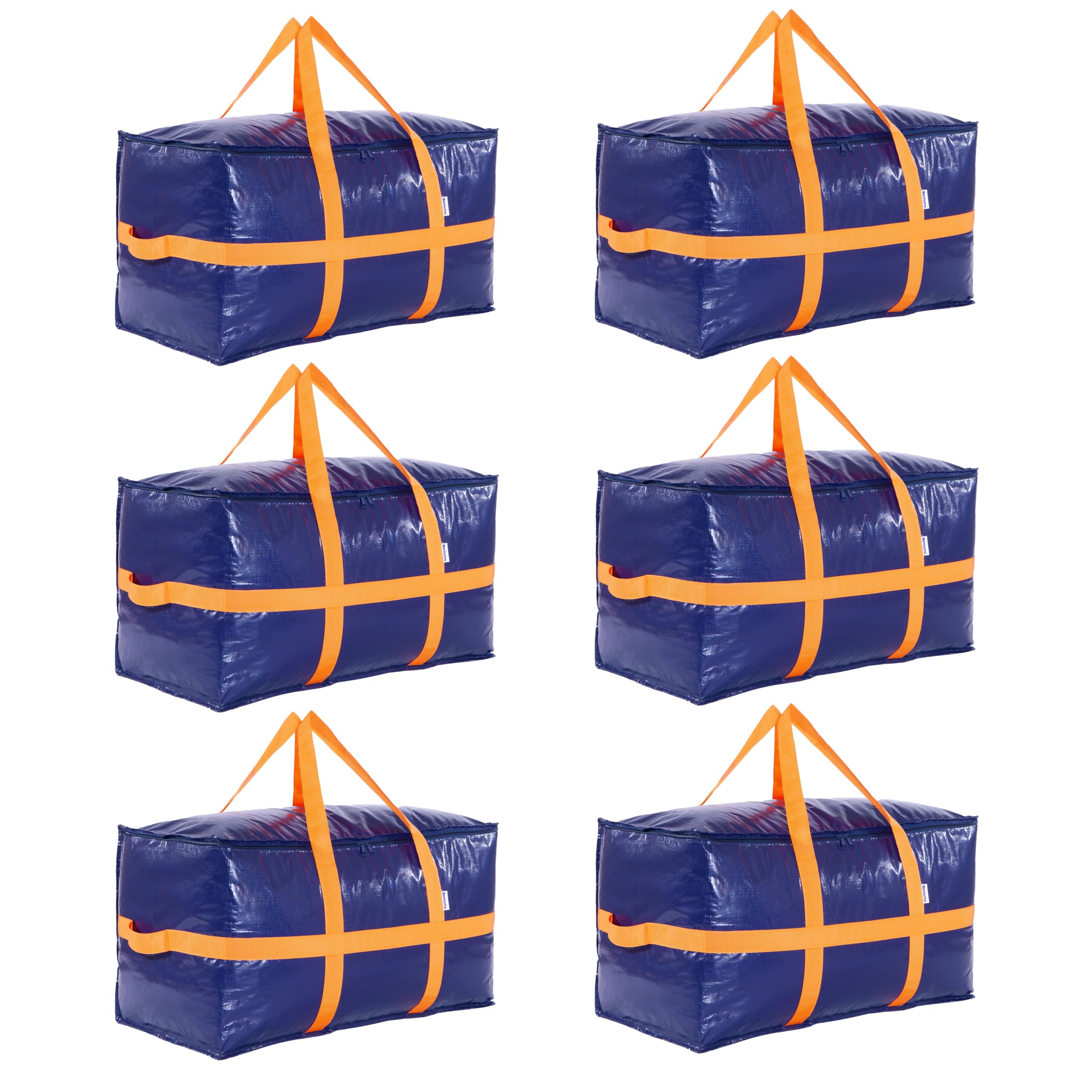 Benluma 6-Pack Extra Large Moving Bags, Moving Totes with Zippers, Heavy Duty Moving Bags Medium and Large Alternative, Packing Boxes for Moving Supplies, Moving Totes Alternative
