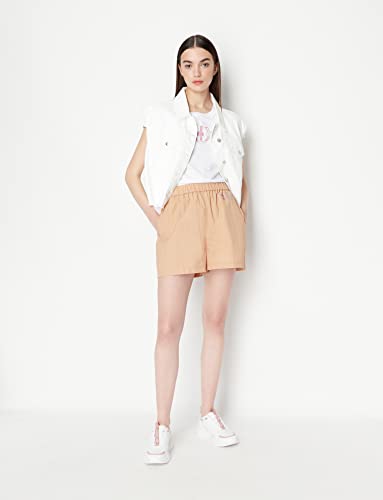 A | X ARMANI EXCHANGE Women's Crew Neck Reg Fit Summer Print T-Shirt, Optic White, Large