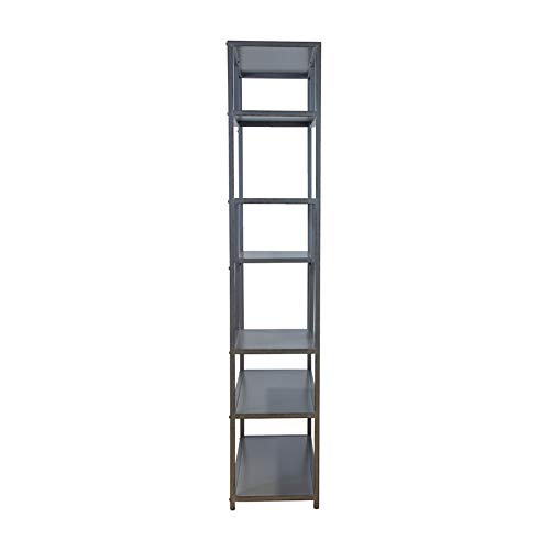 Furniture of America Zin Industrial Metal 6-Shelf Bookcase in Powder Coated Gray
