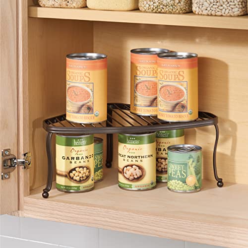 iDesign York Lyra Free Standing Corner Storage Shelf for Kitchen Countertop, Pantry, Cabinet - Bronze 13.5" x 9.75" x 5.5"