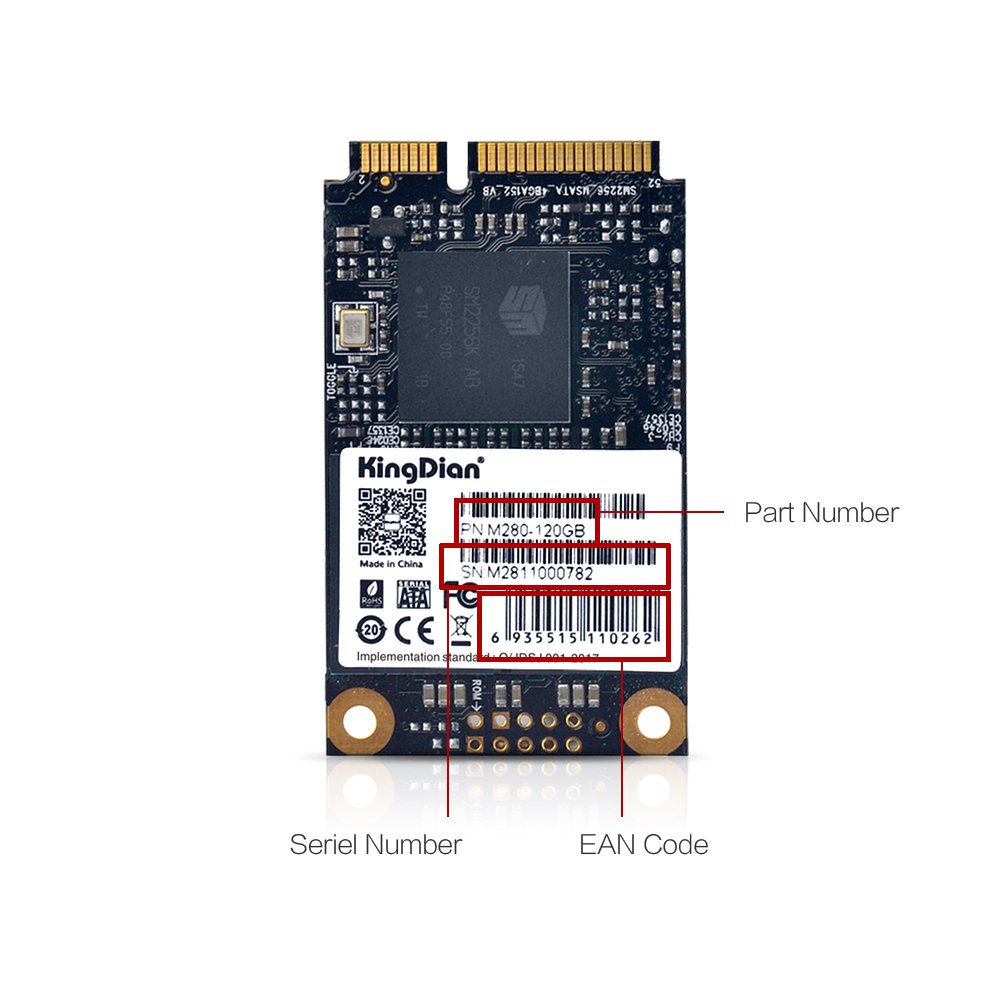 KingDian mSATA Mini PCIE 120GB SSD Solid State Drive (30mm*50mm) (M280 120GB)