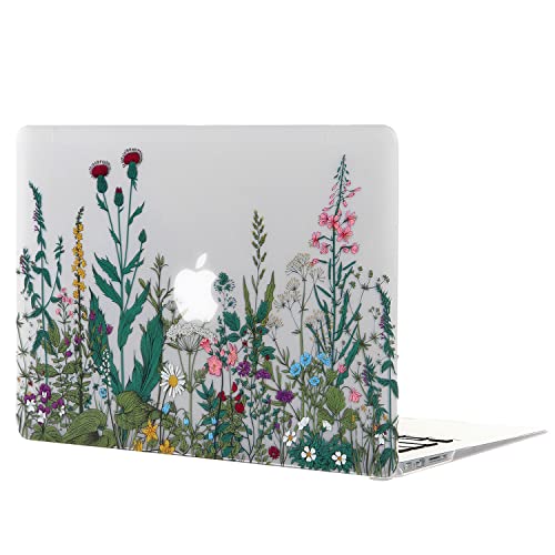 iDonzon Case for MacBook Air 13 inch (A1466/A1369, 2010-2017 Release), 3D Effect Matte Clear See Through Hard Cover & Keyboard Cover Only Compatible Older Version Mac Air 13.3 inch - Garden Flowers