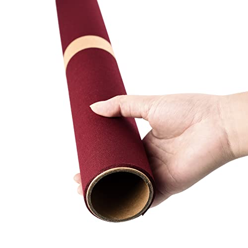 Wooqu Book Cloth, Fabric Surface and Paper Backed, Easy to Use, Strong, 17x29β, for Book Binding, Dark Red