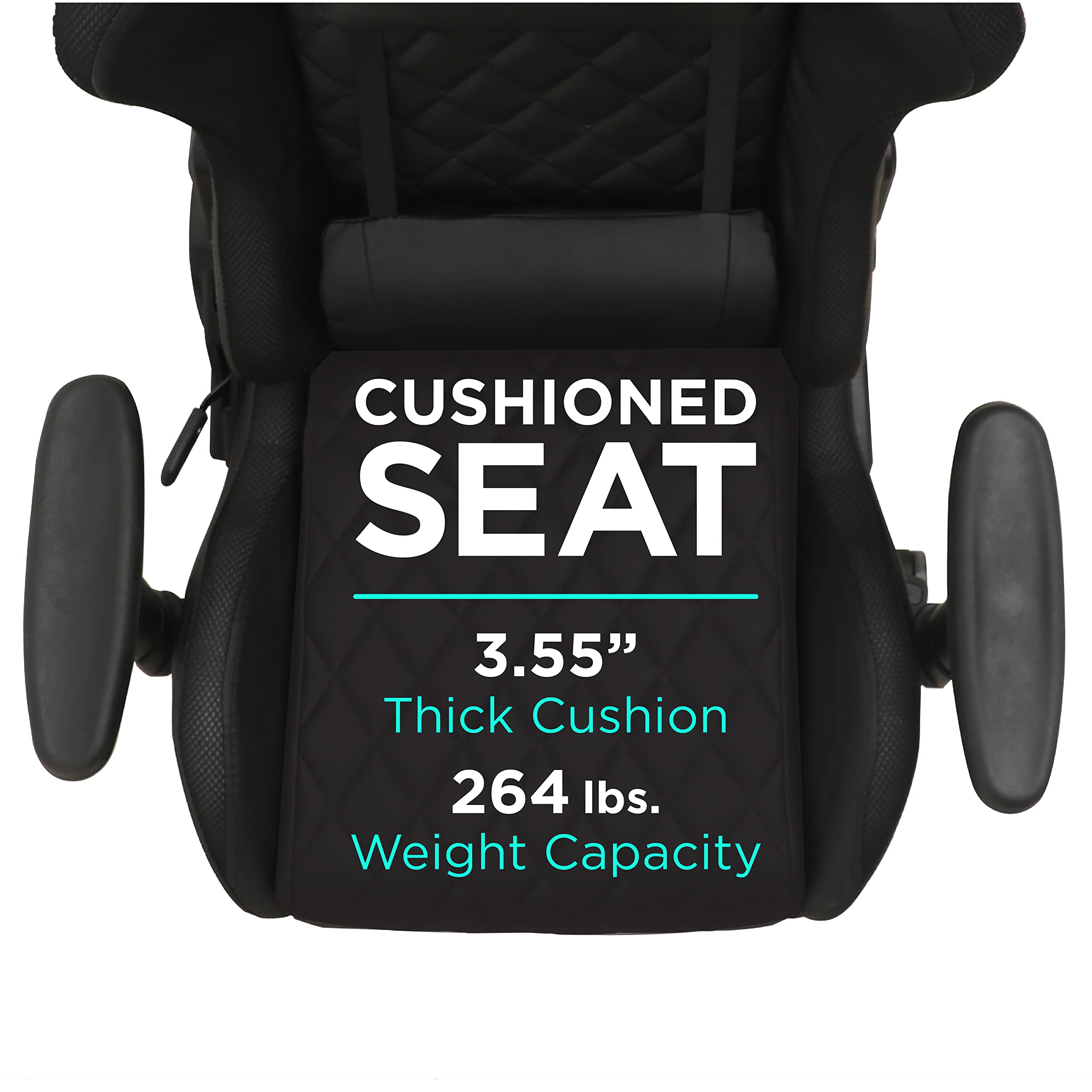Comfty RGB LED Reclining Diamond Quilted Black Leather Racing Gaming Pillows & Remote Control Chairs, Multicolor