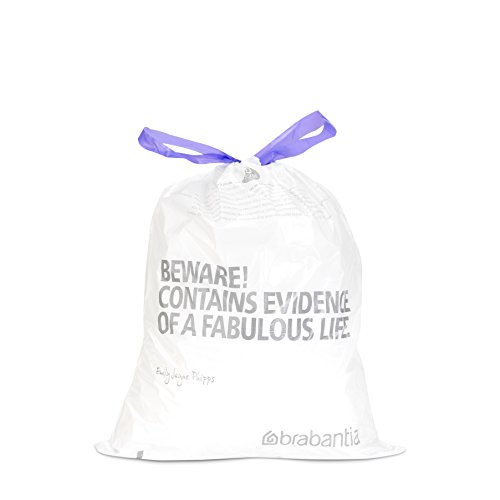 Brabantia Bin Liners, 15-20 L-Size D, 20 Bags, Litre, White