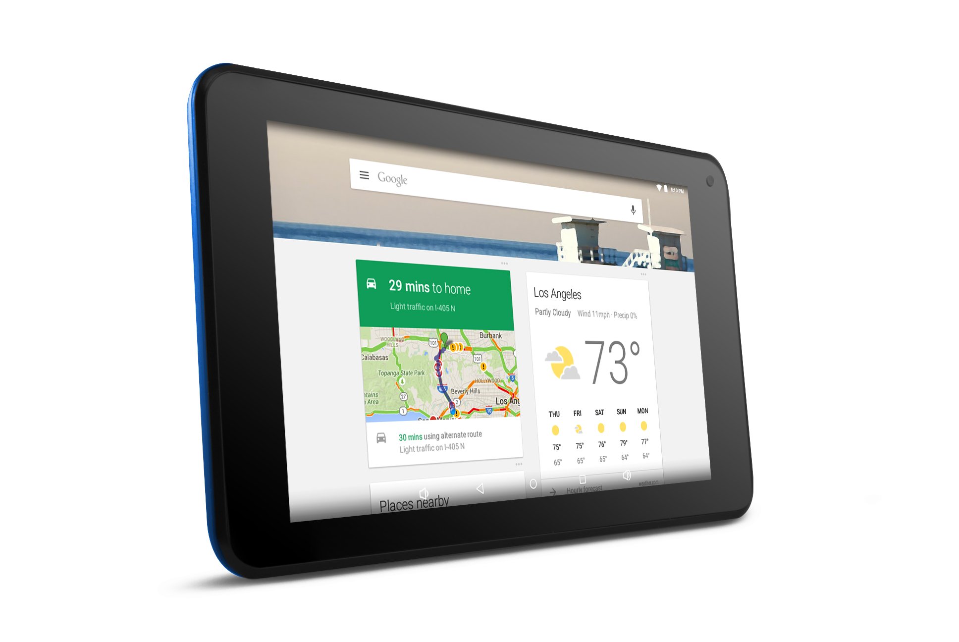 Ematic 7" HD 16GB Quad-Core Tablet with Android 5.1, Lollipop, Bluetooth, Dual Camera, (Blue)