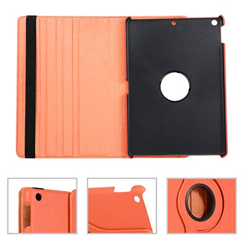 Rotating Case for iPad Pro 12.9-inch 1st & 2nd Generation (2015/2017), Techcircle Slim Premium PU Leather Smart Cover Multi-Angle Viewing Stand Folio Magnetic Hard Shell Protective Case, Orange