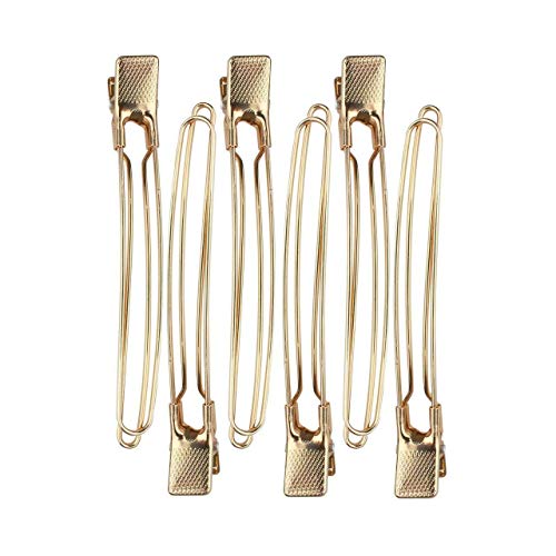 Kitsch Styling & Sectioning Hair Clips - Open Shape Alligator and Duck Billed Clips for Long & Short Hair | Roller Clips, 6 pcs (Gold)